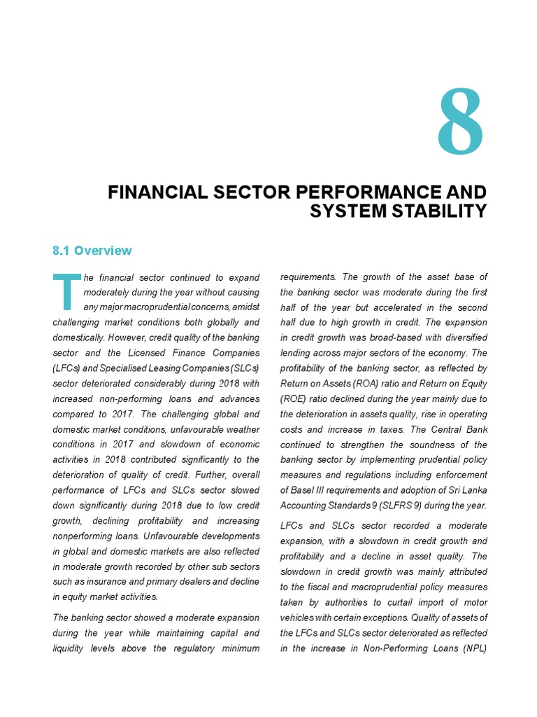 Financial Sector Performance and System Stability: 8.1 Overview | PDF ...