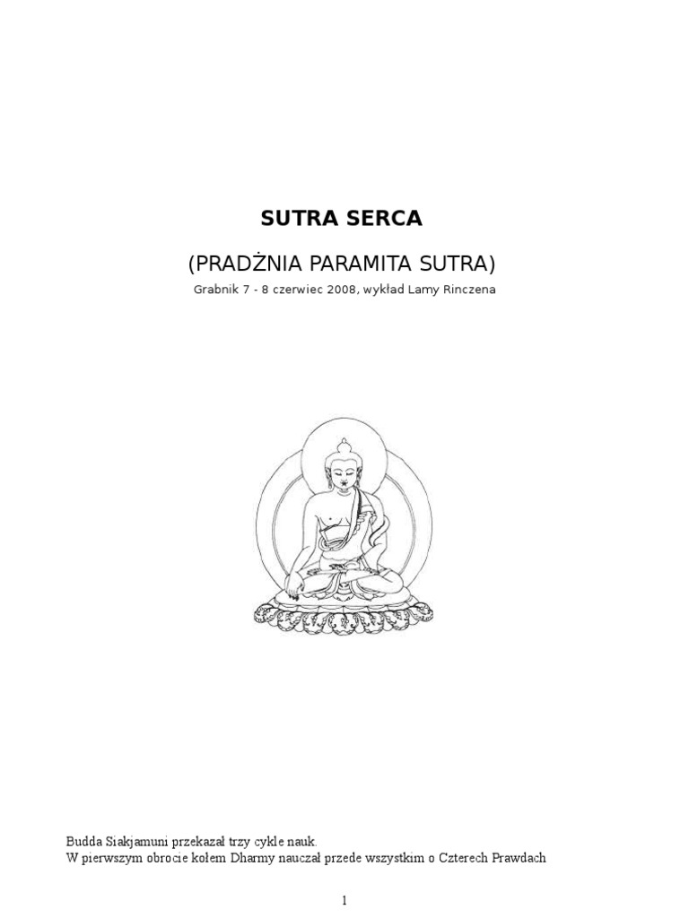 PRADŻNIA PARAMITA SUTRA Grabnik 2008 | PDF