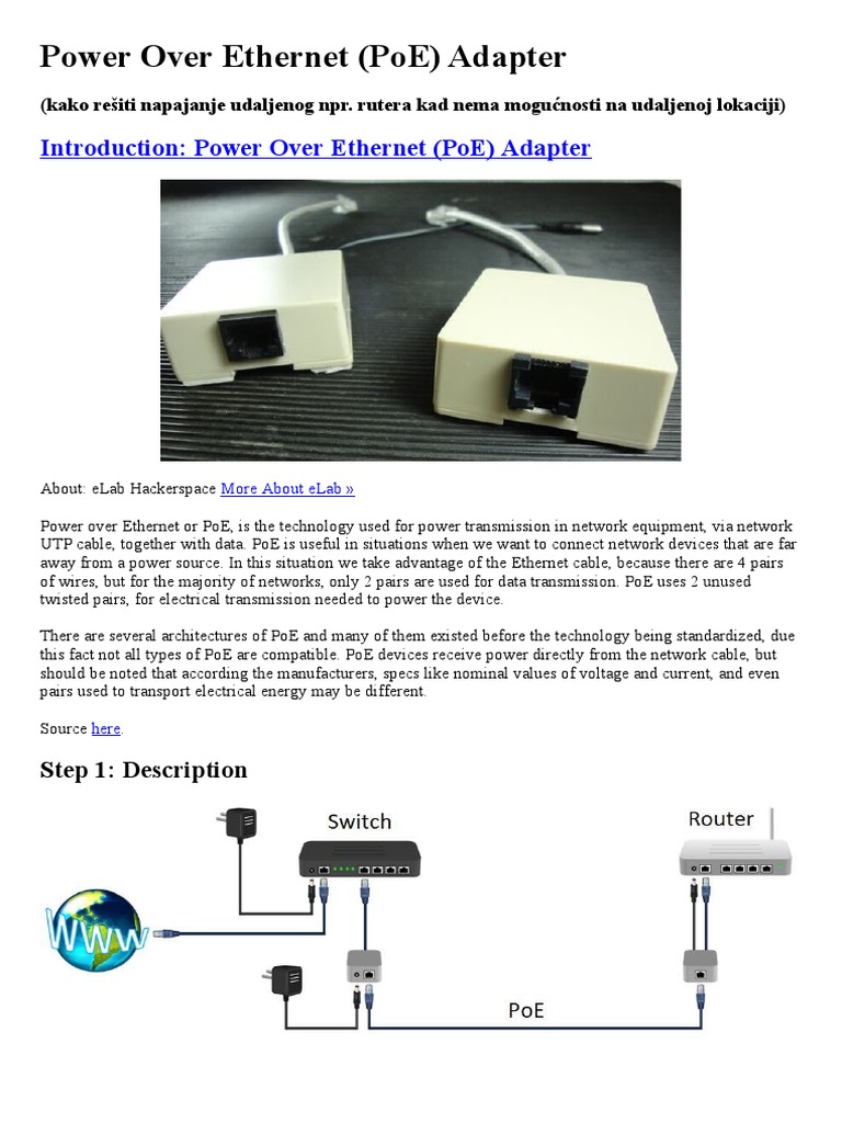 Power and Ethernet OVER Ethernet Cable | PDF | Electrical Connector ...