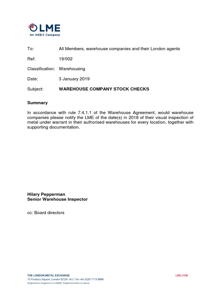 19 002 Warehouse Company Stock Checks | PDF