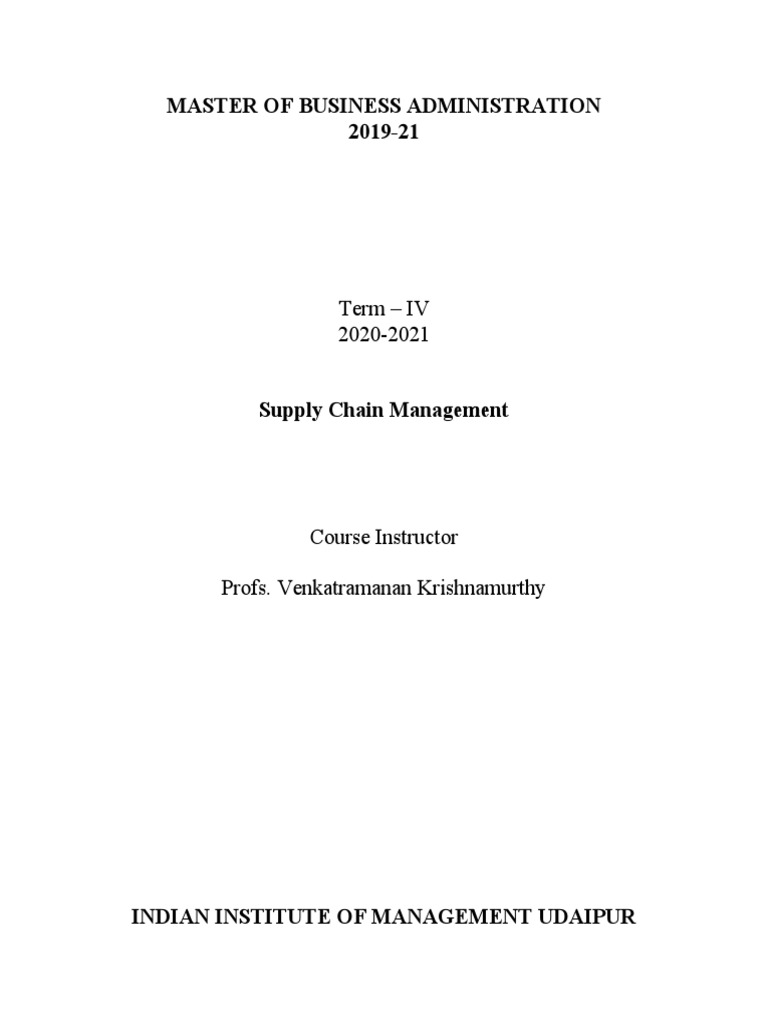 Cover Page SCM | PDF | Business