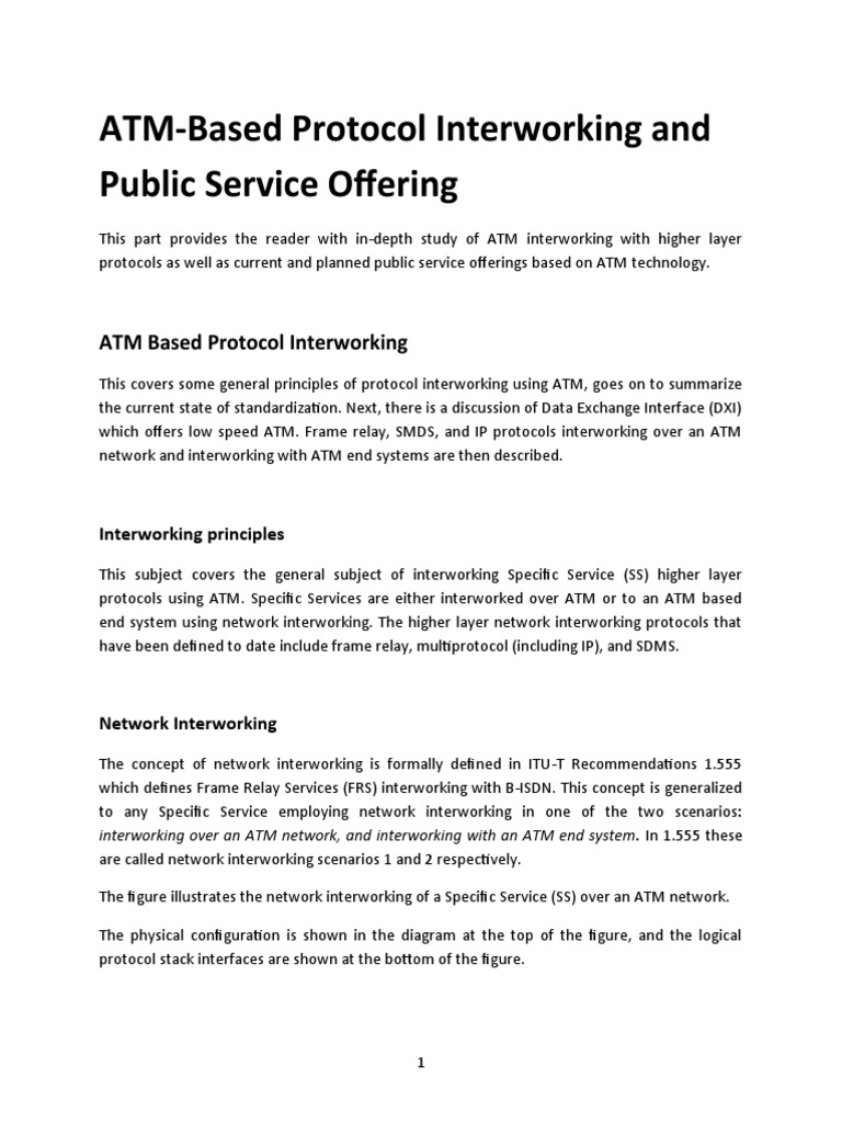 ATM-Based Protocol Interworking and Public Service Offering | PDF | Asynchronous Transfer Mode ...