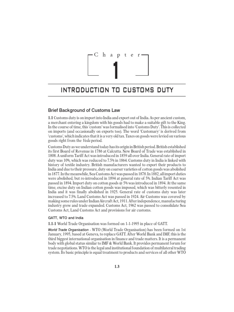 Overview of Customs Duty in India | PDF | World Trade Organization ...