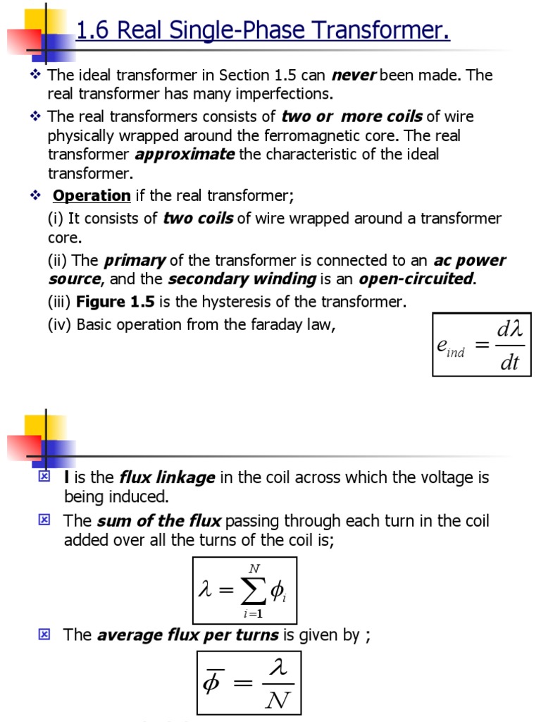 Real Single-Phase Transformer Circuit Model | PDF | Transformer | Inductor