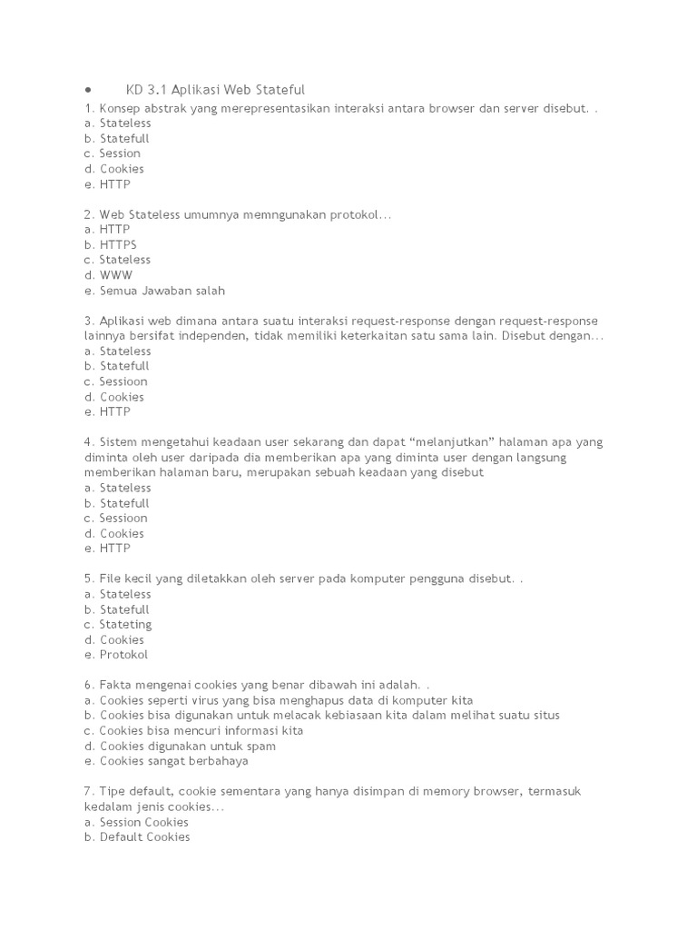 Soal Latihan Uas Pemrograman Web Kelas 12 | PDF