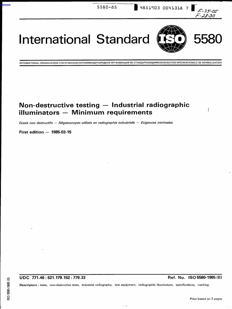 Iso 5580-1985 PDF | PDF