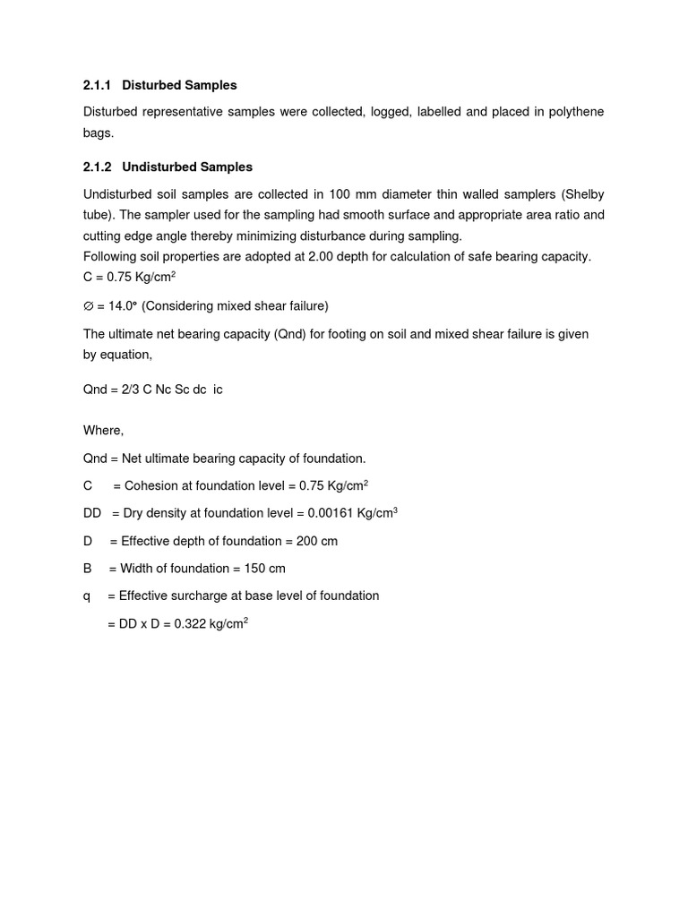 2.1.1 Disturbed Samples | PDF