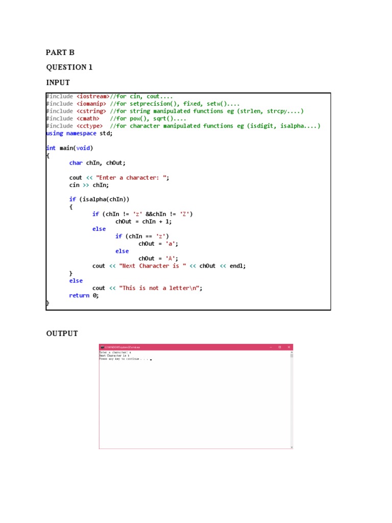 Part B Input | PDF | Computer Libraries | Computer Standards