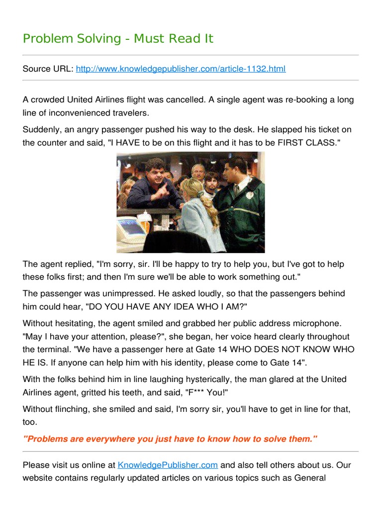Problem Solving - Must Read It: "Problems Are Everywhere You Just Have ...