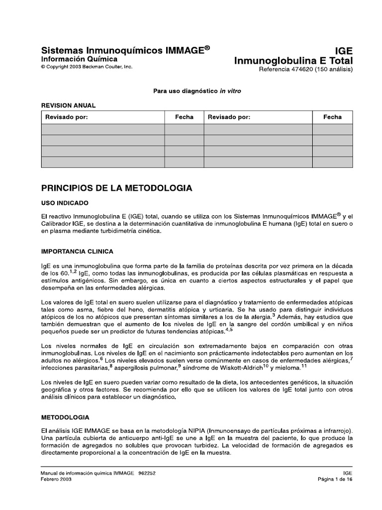 IgE Total Immage PDF | PDF