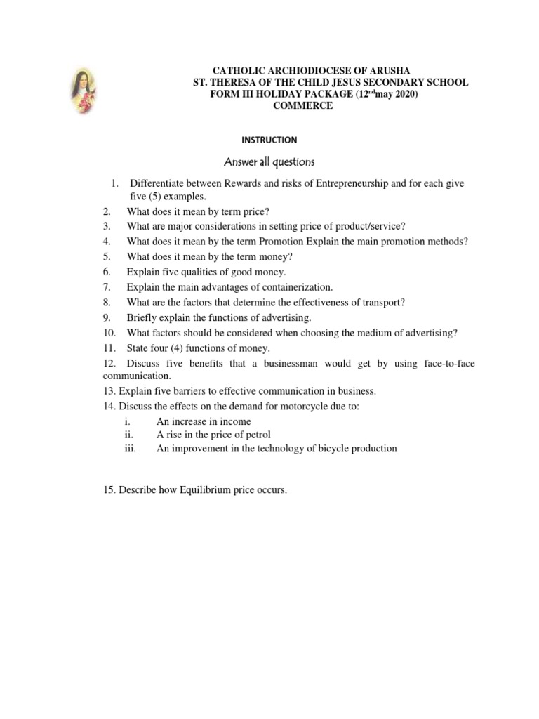 Commerce Form Three PDF | PDF