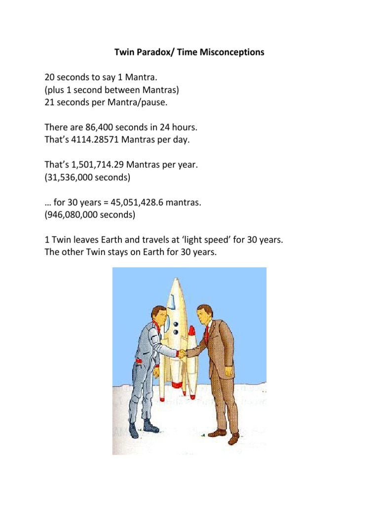 Twin Paradox and Time Misconceptions | PDF | Special Relativity | Speed ...
