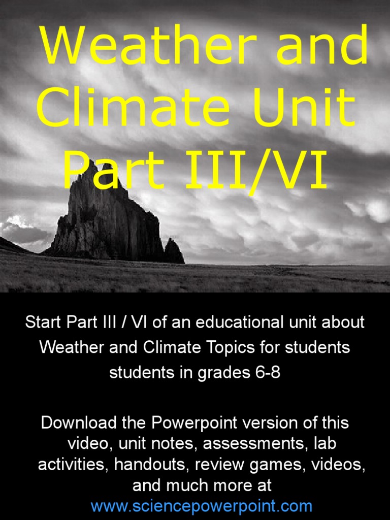 Weather and Climate Unit Part III/VI For Educators - Download ...