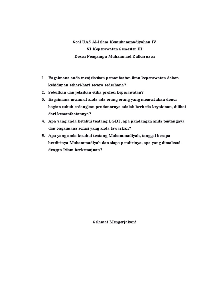 Soal UAS AlK 4-5 | PDF