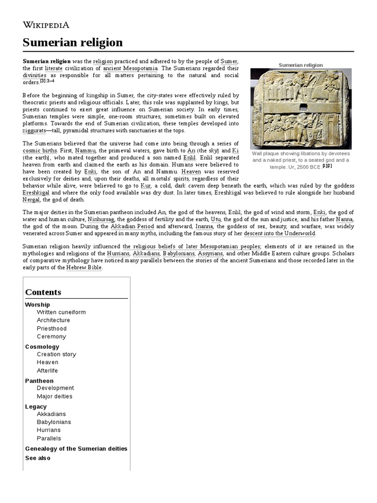 Sumerian Religion: Sumerian Religion Was The Religion Practiced and ...