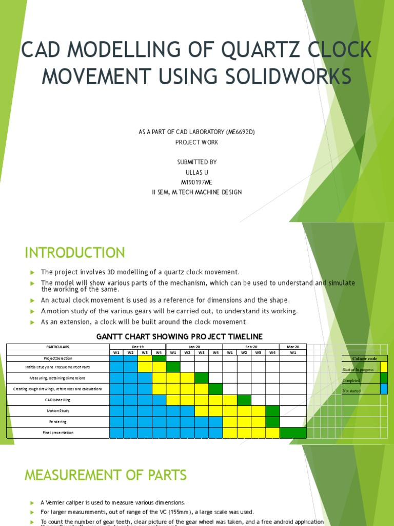 Cad Modelling of Quartz Clock Movement Using Solidworks | PDF | Gear ...