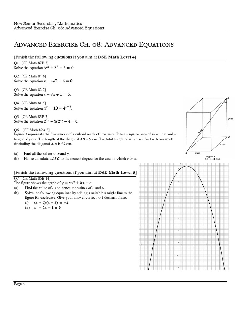 Adv Ex 08 Equations | PDF | Area | Elementary Geometry