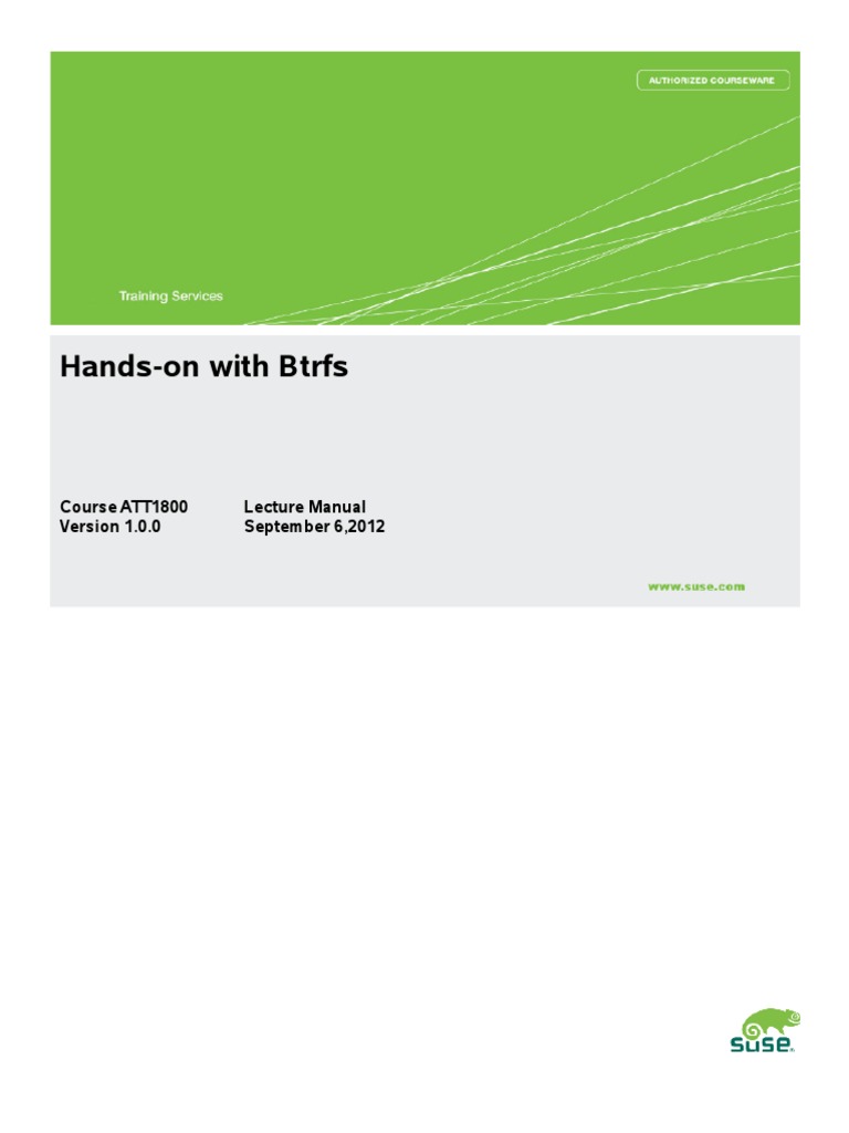 ATT1800-LECTURE MANUAL-Hands-on With Btrfs | PDF | File System | Data