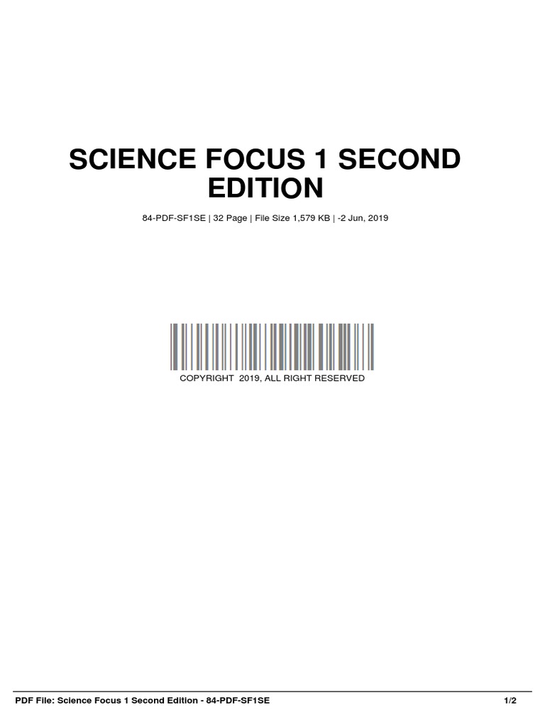 Science Focus 1 Second Edition: 84-PDF-SF1SE - 32 Page - File Size ...