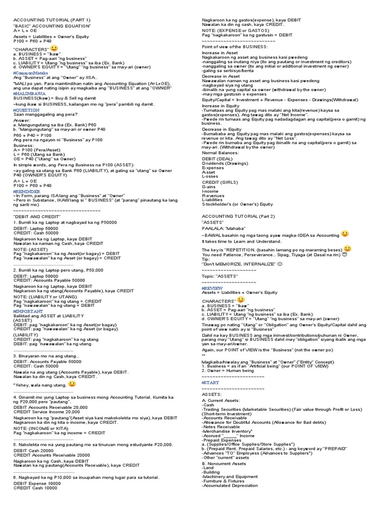 Accounting Tutorial | PDF