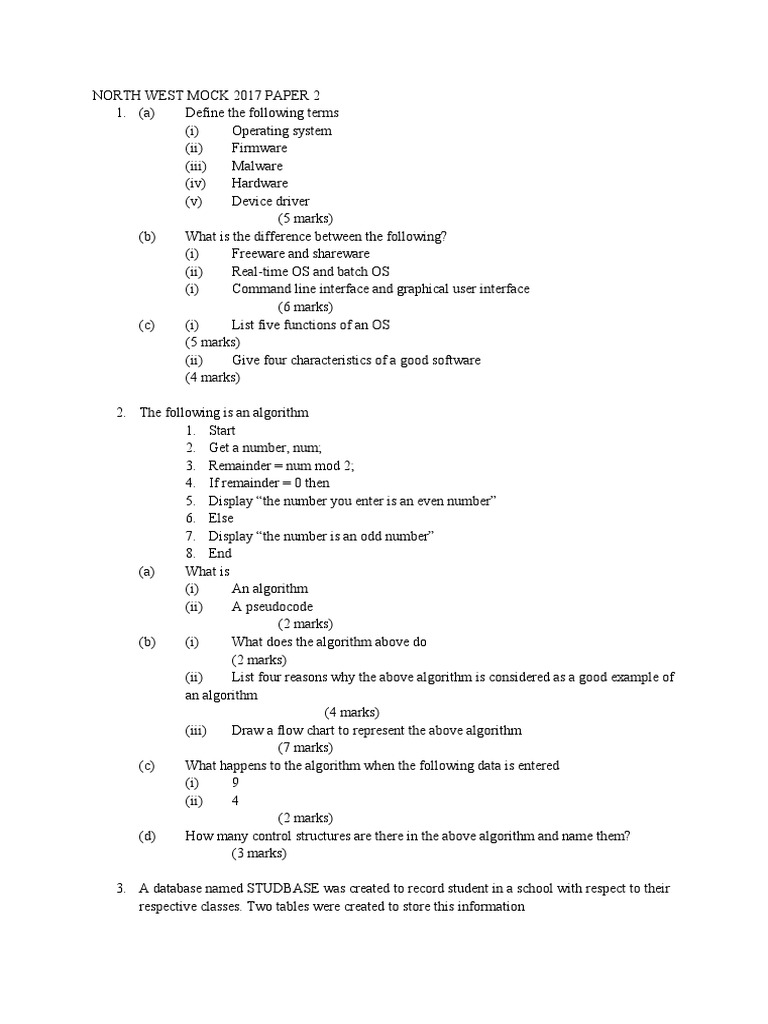 Comprehensive Examination on Operating Systems, Computer Architecture, Networking, Databases and ...