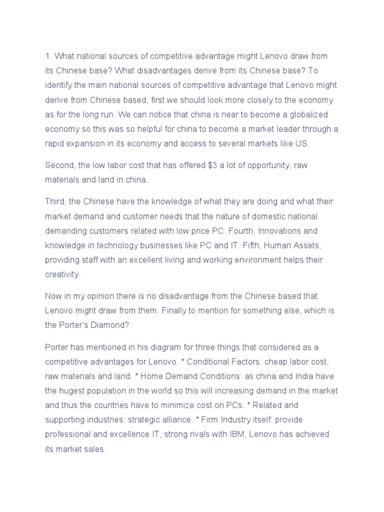 Lenovo Case Study | PDF | Lenovo | Competitive Advantage