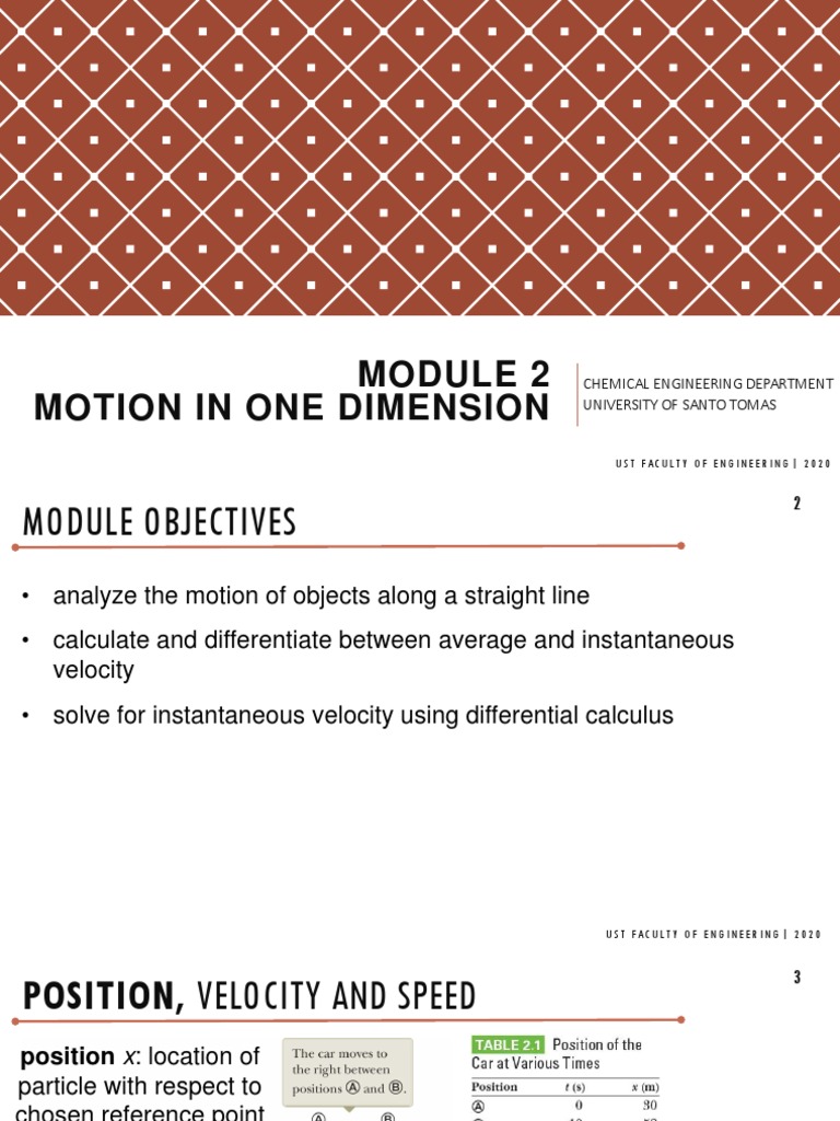 2-Motion in One Dimension PDF | PDF | Velocity | Acceleration