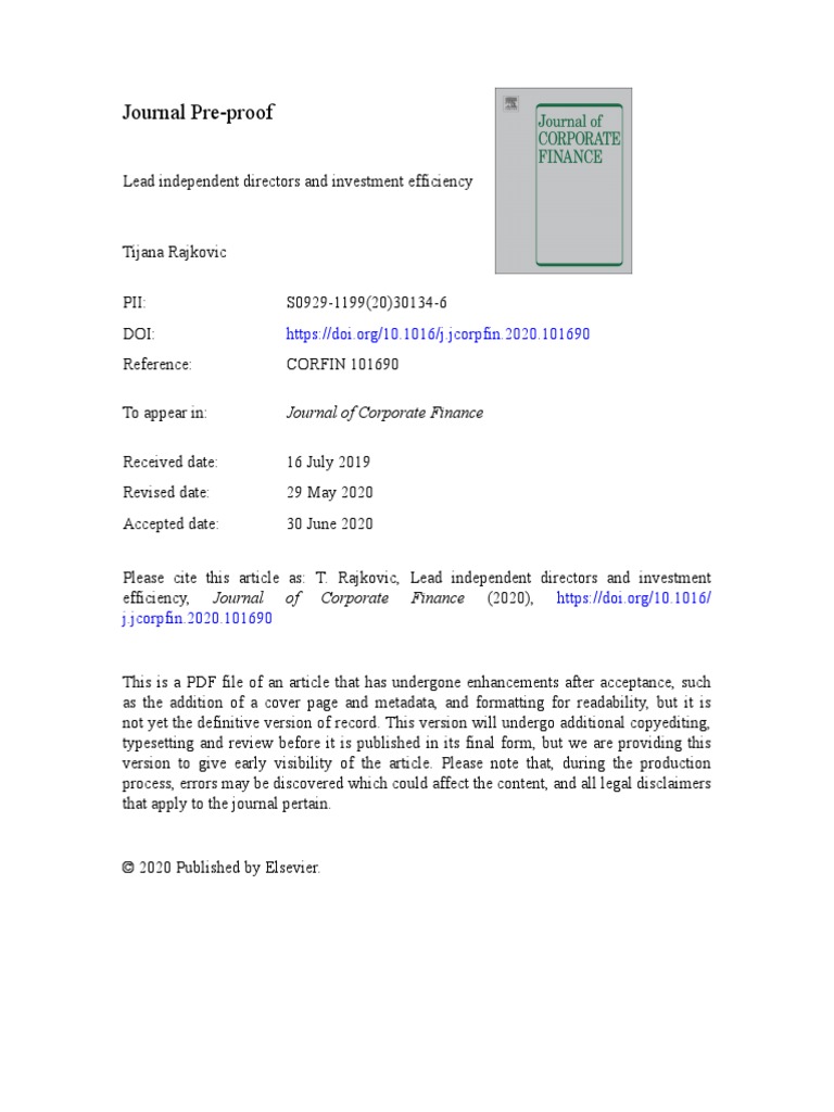 Research Article 1 | PDF | Fixed Effects Model | Errors And Residuals