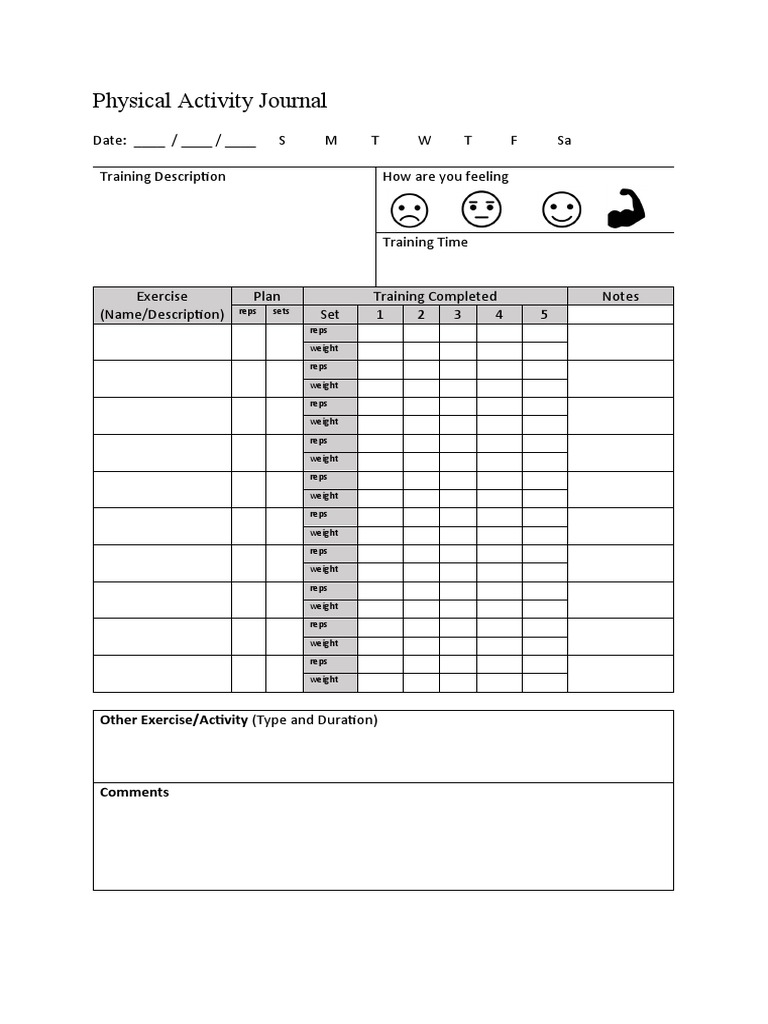Weekly Physical Activity Log | PDF