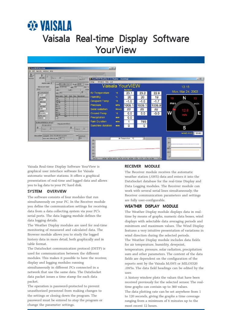 Vaisala Real-Time Display Software YOURVIEW B210376EN-A | PDF | Computer Architecture | Software