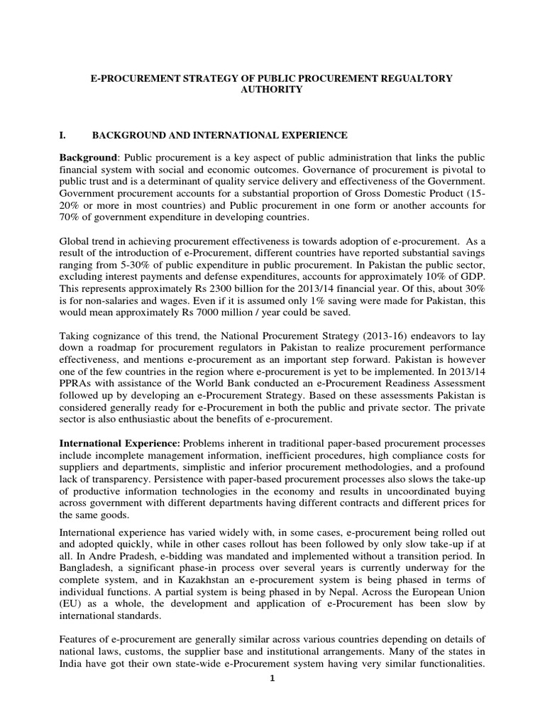 E-Procement Strategy | PDF | Procurement | Interoperability