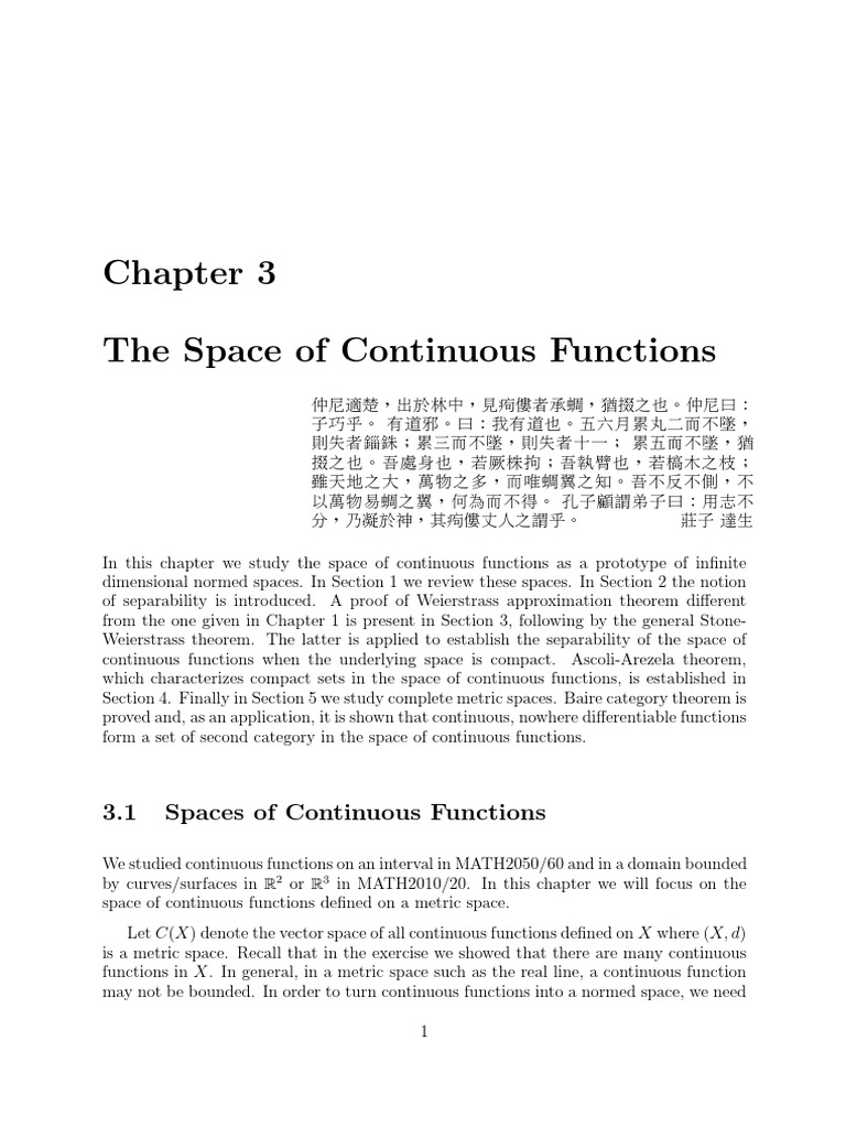 Continuous Functions | PDF | Continuous Function | Metric Space