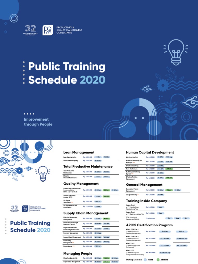 PQMs Public Training Schedule 2020 R10 Online | PDF | Six Sigma ...