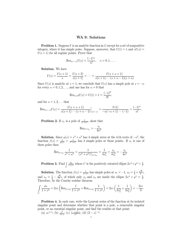 Complex Analysis Questions. | PDF | Mathematical Relations ...