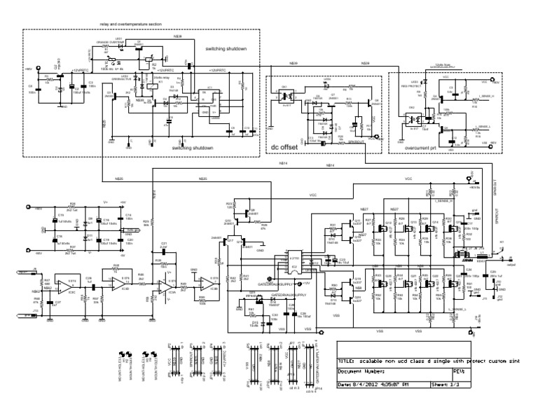 Scalable Non Ucd Class D Single With Protect Custom Sink Schematic | PDF