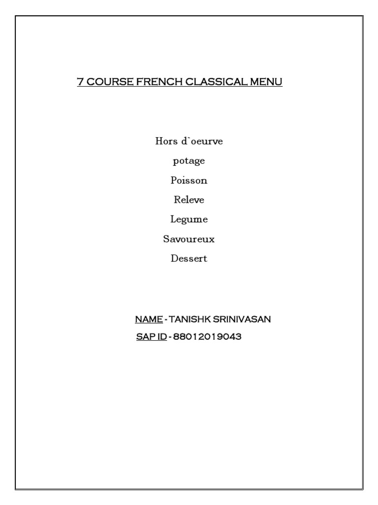 7-course French classical menu | PDF