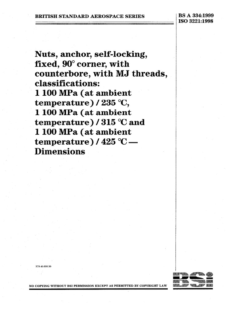 BS A 334-1999 (ISO 3221-1998) Scan PDF | PDF