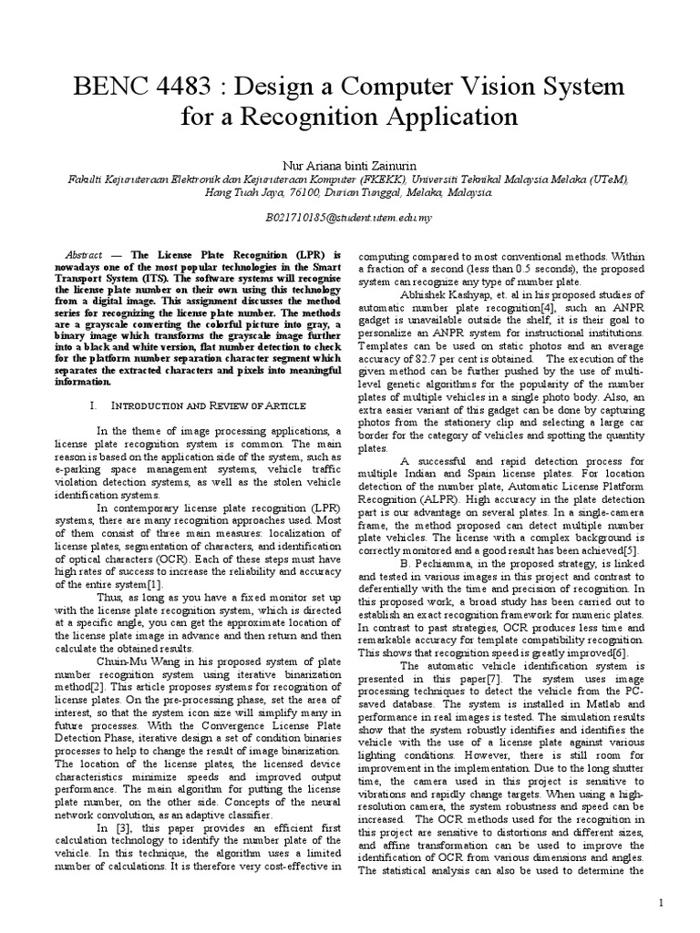 Computer Vision Assignment | PDF | Optical Character Recognition ...