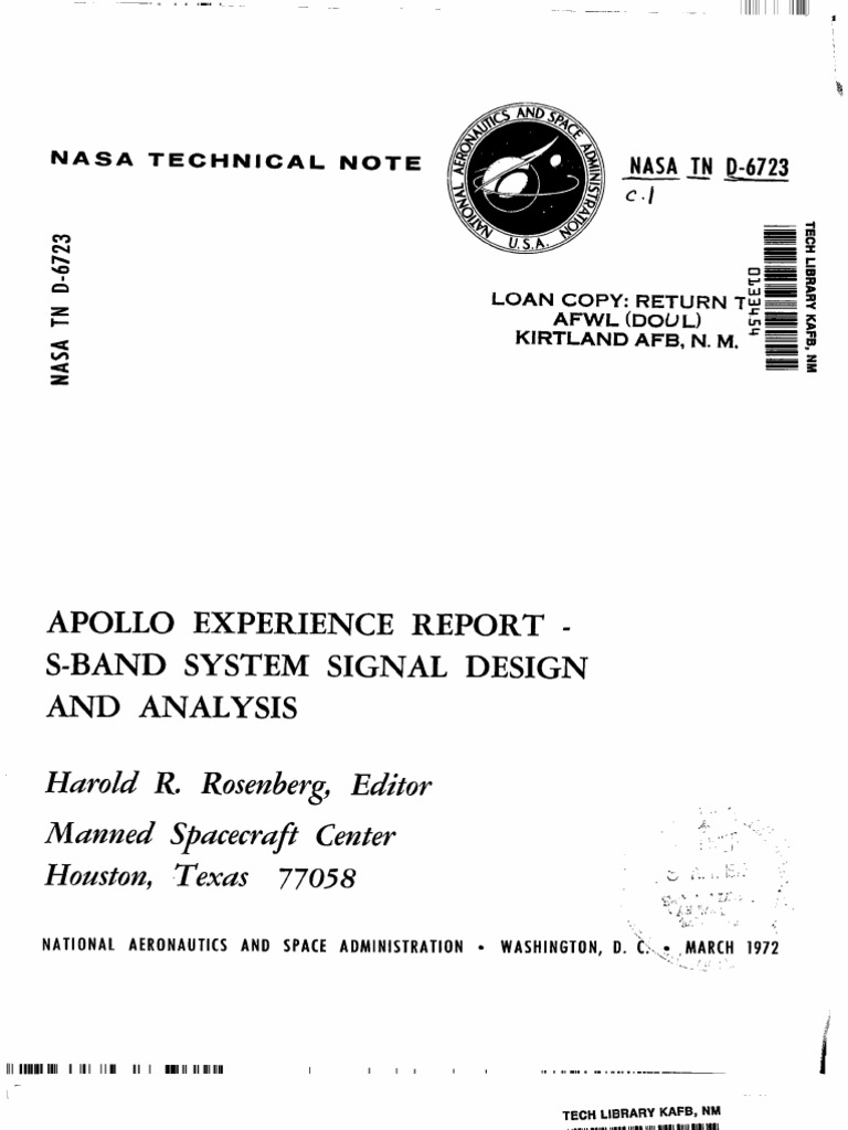 Apollo Experience Report S-Band Sstem Signal Design and Analysis | PDF ...