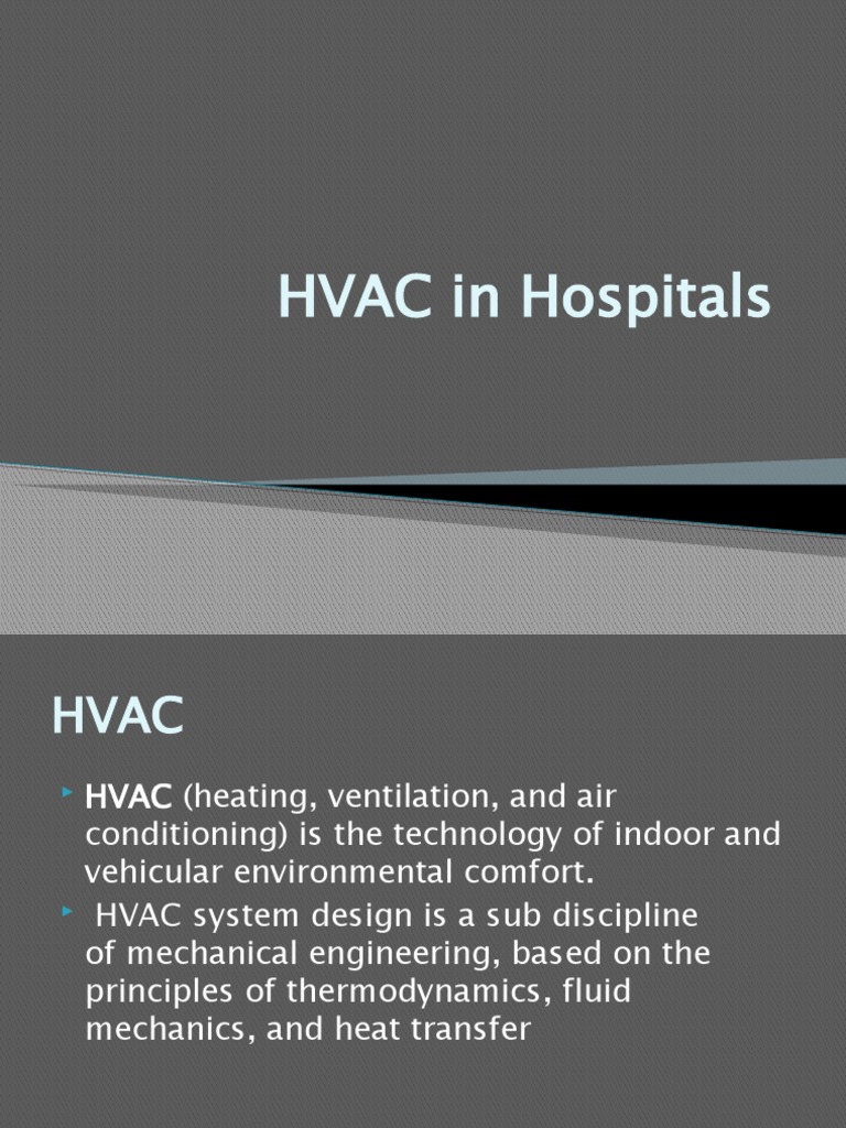 HVAC in Hospitals | PDF | Ventilation (Architecture) | Branches Of ...