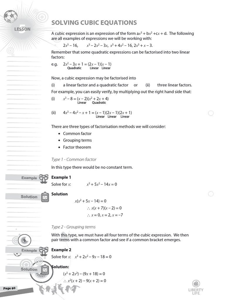 Solving Cubic Equations PDF | Download Free PDF | Quadratic Equation ...