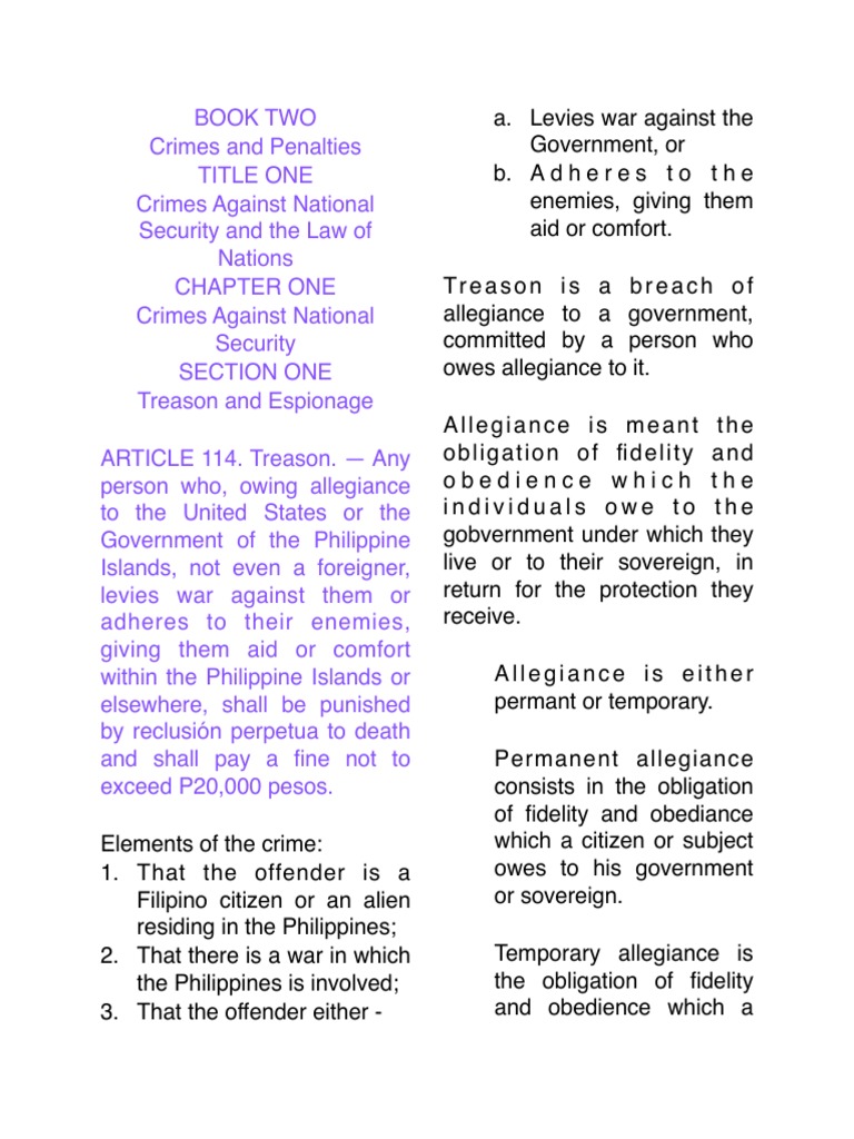 Article 114-123 | PDF | Treason | Confession (Law)