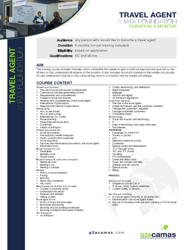 Become a Travel Agent in 6 Months with IATA Training | PDF | Travel ...