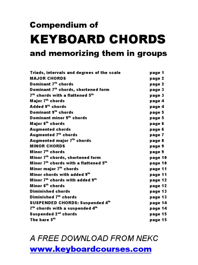 Compendium of Keyboard Chords | PDF | Chord (Music) | Interval (Music)