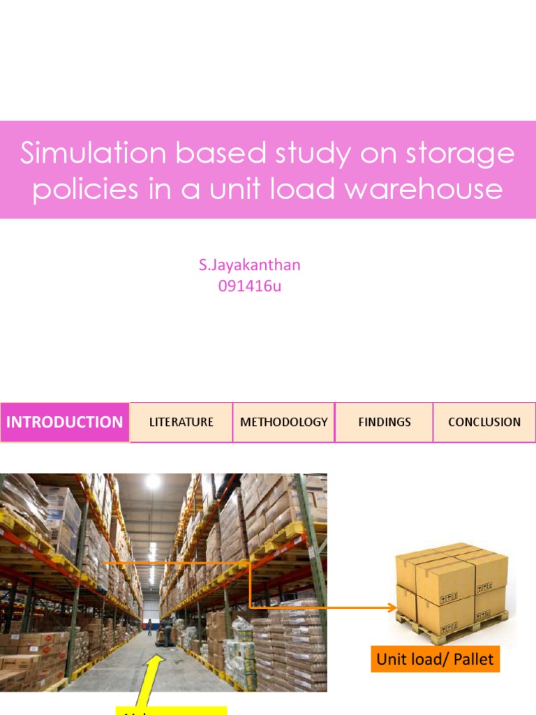 Simulation Based Study On Storage Policies in A Unit Load Warehouse ...