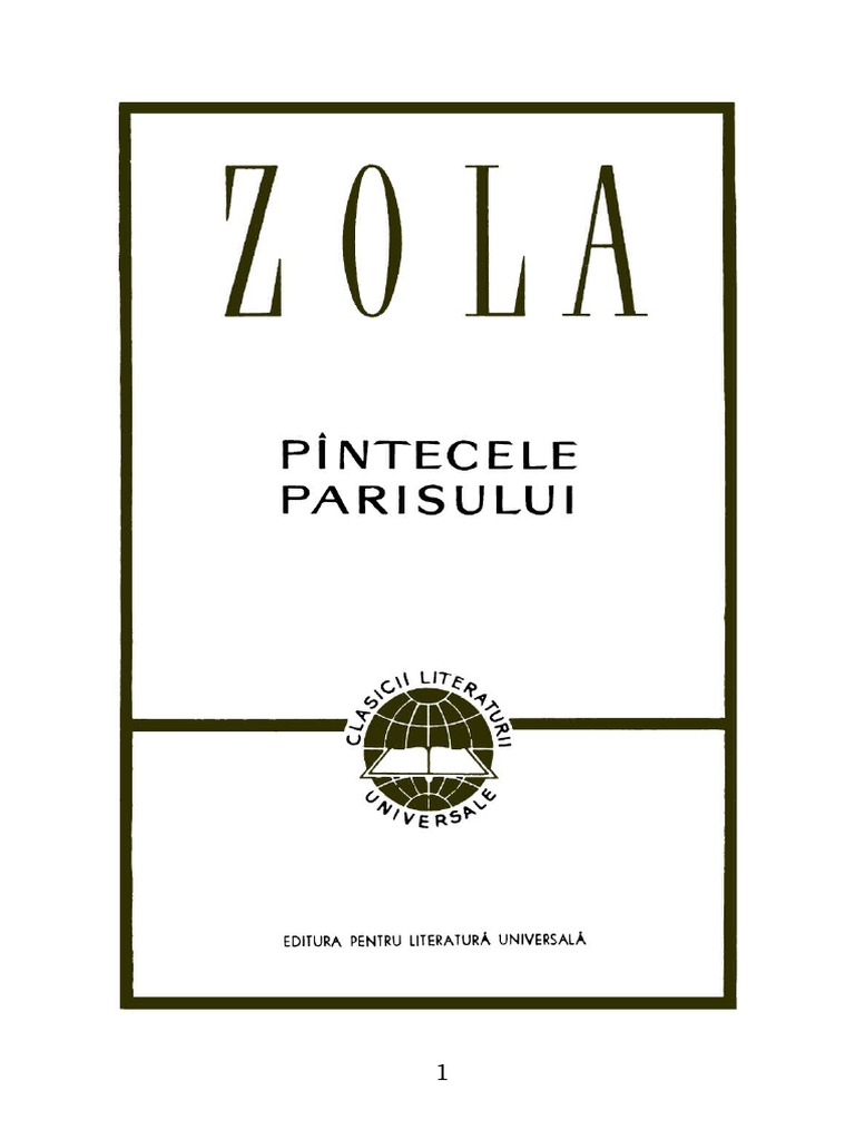 Emil Zola - Pantecele Parisului | PDF