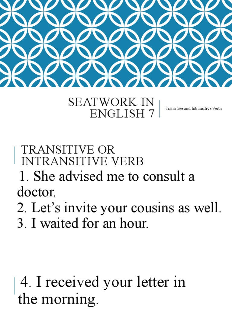 Seatwork in English 7 | PDF | Language Arts & Discipline