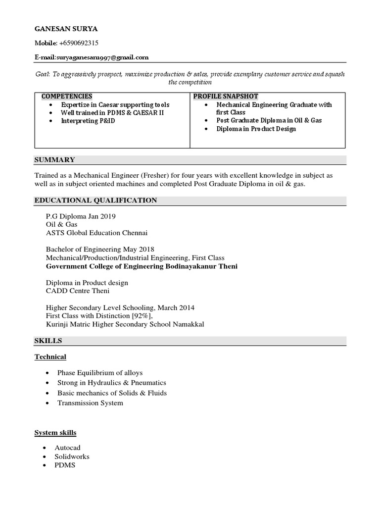 CV PDF | PDF | Diploma | Engineering