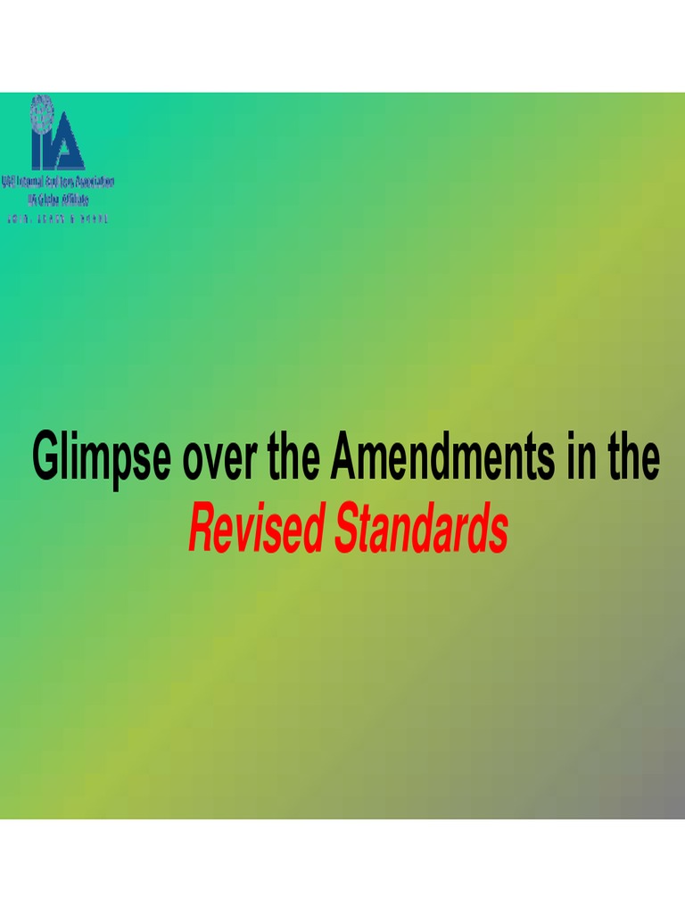 Glimpse Over The Amendments in The: Revised Standards | PDF | Internal ...