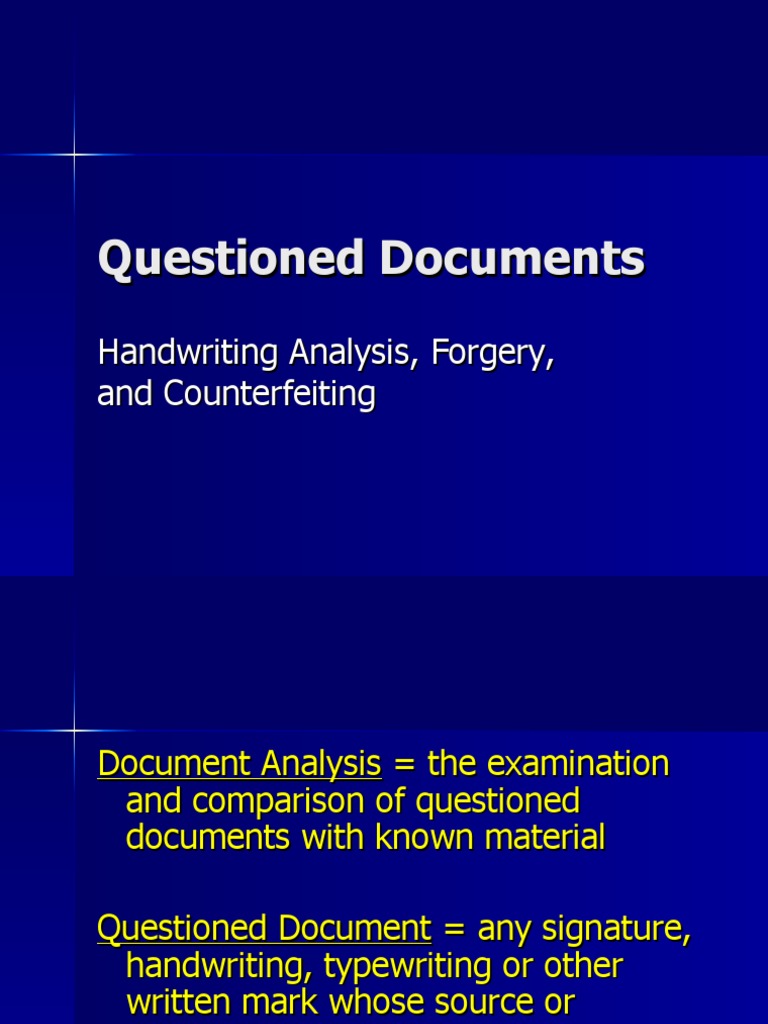 Analyzing Questioned Documents: A Guide to Handwriting Analysis ...